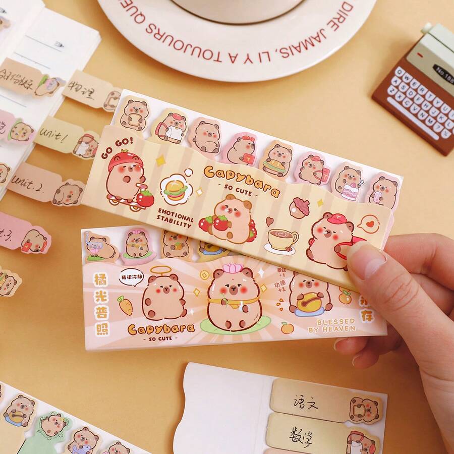 Capybara Sticky Note, Cute Sitting Repeatedly N Times Cartoon Capybara ...