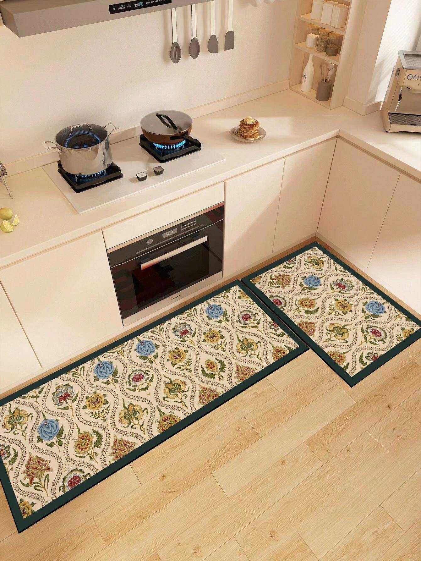 A Piece Of Silicone Kitchen Mat With Advanced Linear Color Block ...
