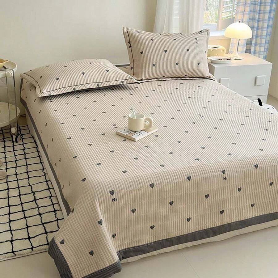 Conjunto de Colcha de Verão Estampada e com Relevo em 3 Peças (Capa de ...