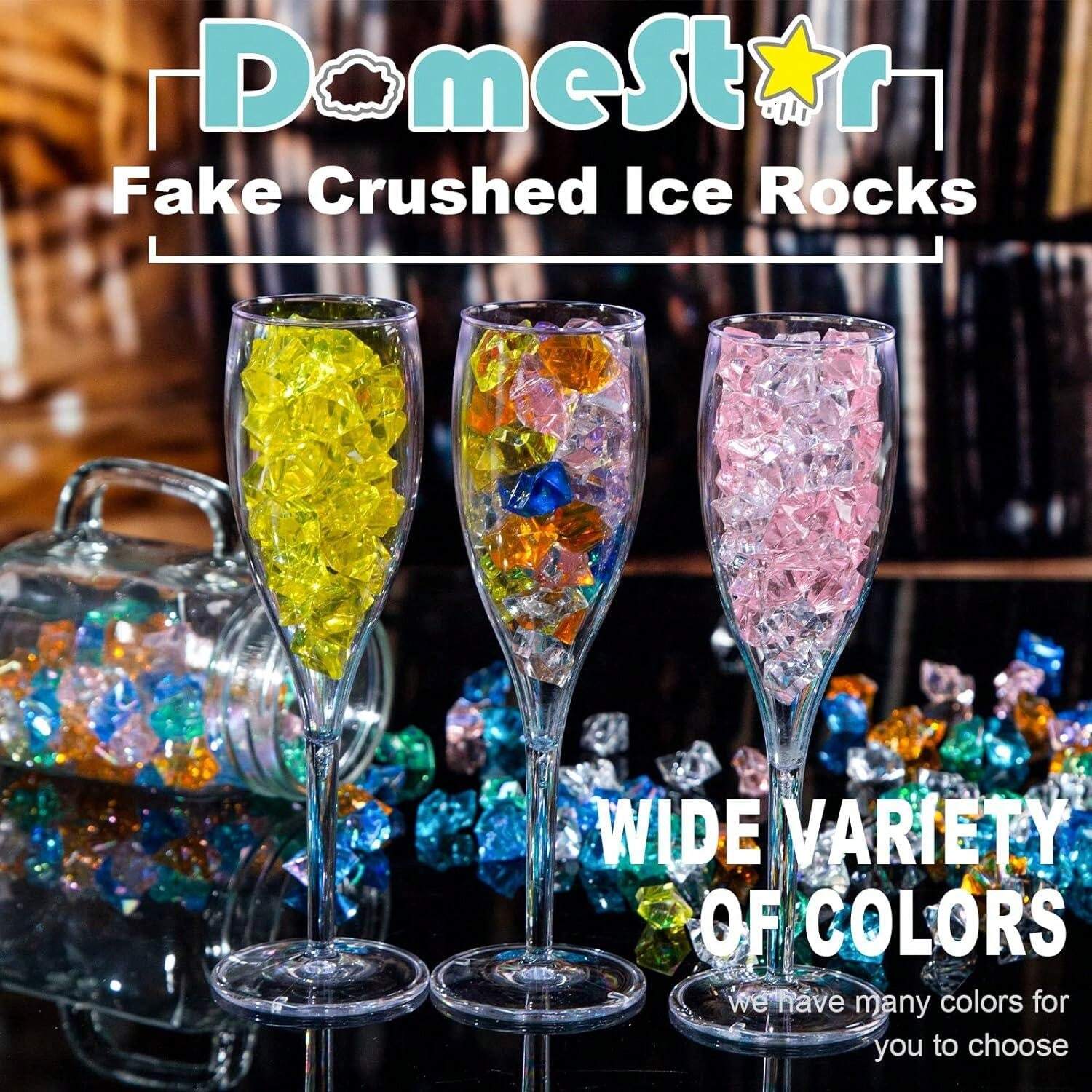 100PCS Fake Ice Rocks, Acrylic Ice Cubes Clear Rocks Fake Diamonds ...