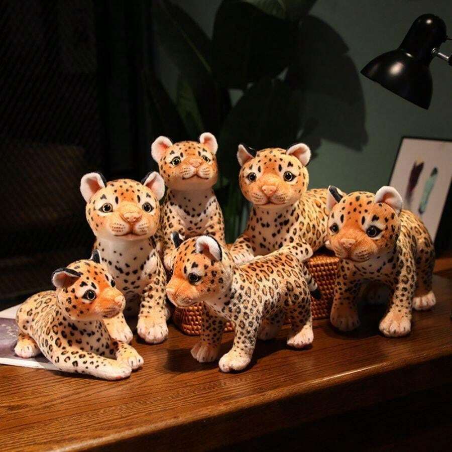1pc Leopard Plush Toy, Imitation Snow Leopard And Flower Leopard Plush ...
