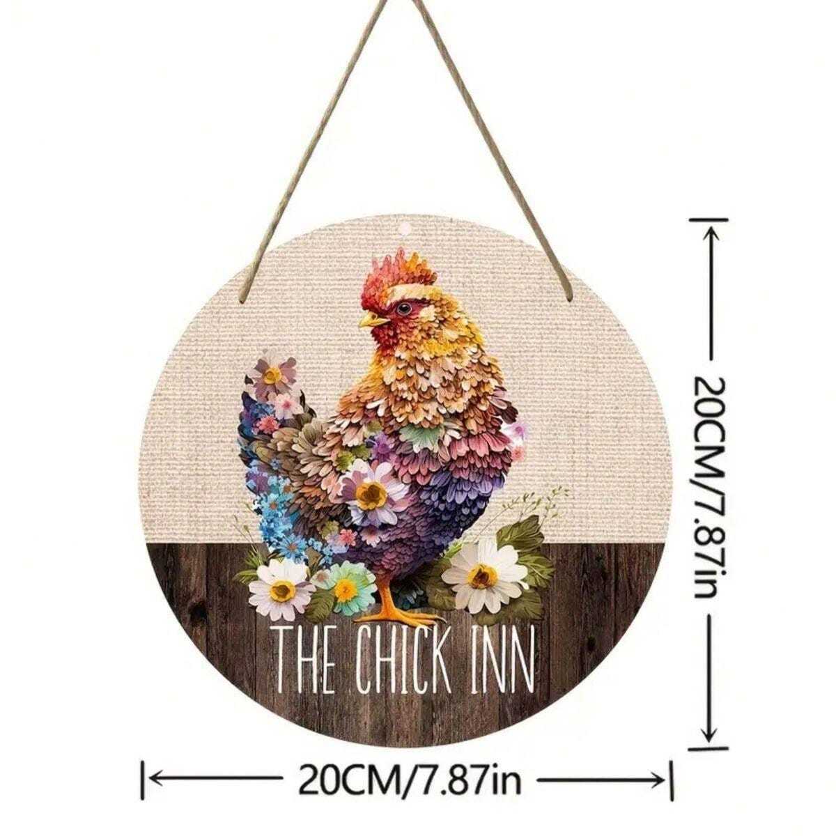 1 peça Decoração em Madeira, Placa Redonda de Madeira Suspensa, Placa ...