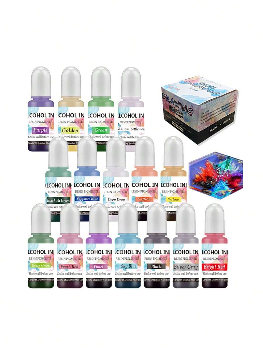 DIY Epoxy Resin Special Colored Dye Set Of 16 Bottles (10ml/Bottle) For ...