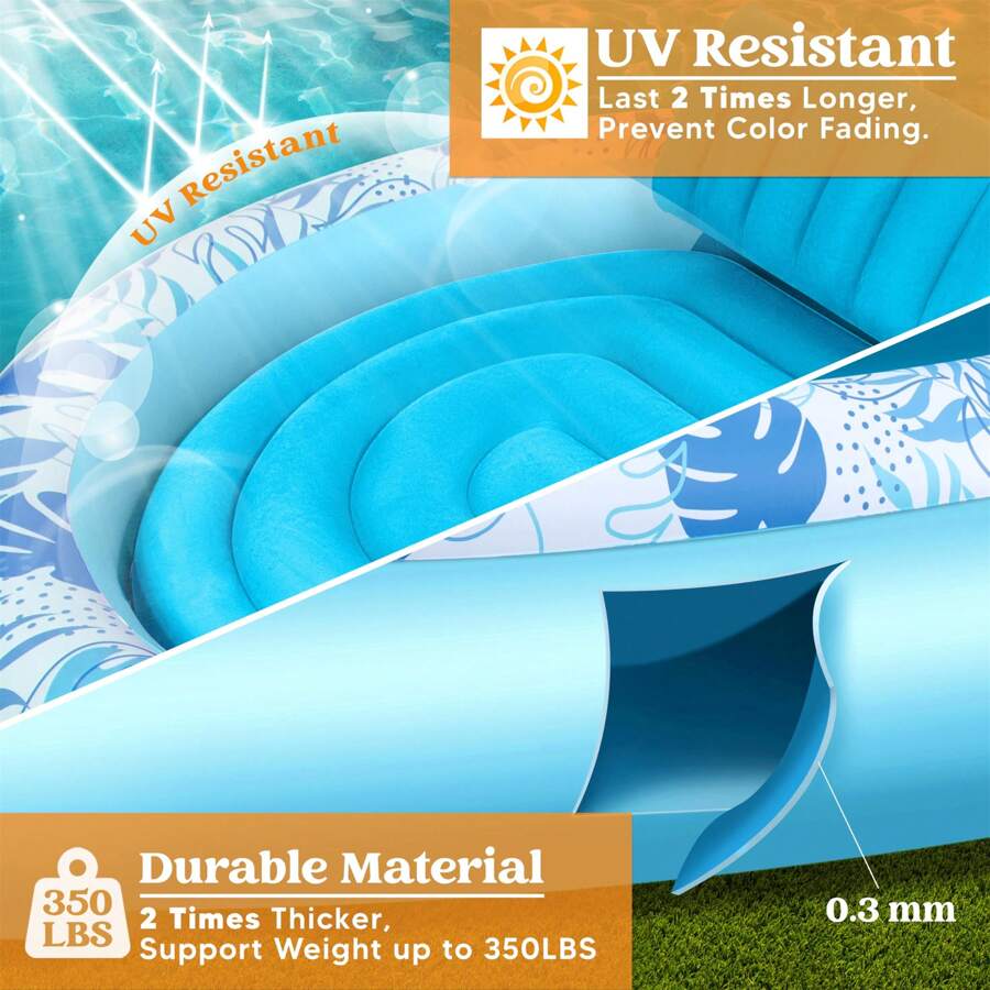 Syncfun Tanning Pool Lounger Float, Luxury Fabric Large Pool Floats ...