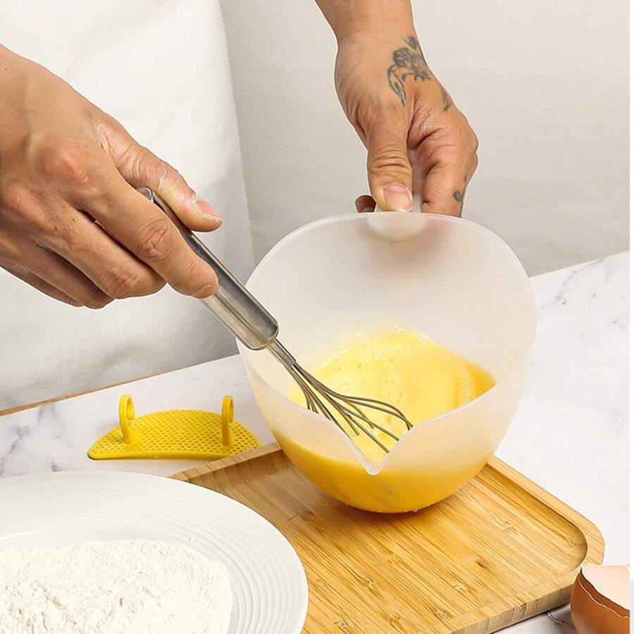 Mixing Bowls With Handle, Egg Beating Bowl With Pour Spout And Filter ...