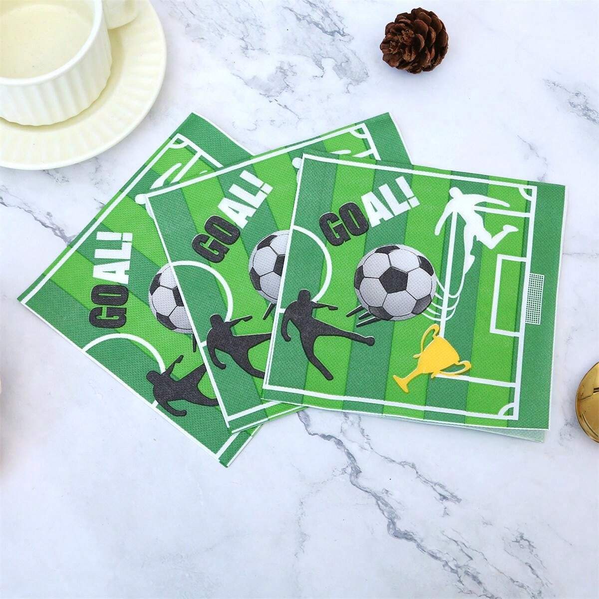 20 Pcs Football Themed Party Napkins, Suitable For Baby Shower ...