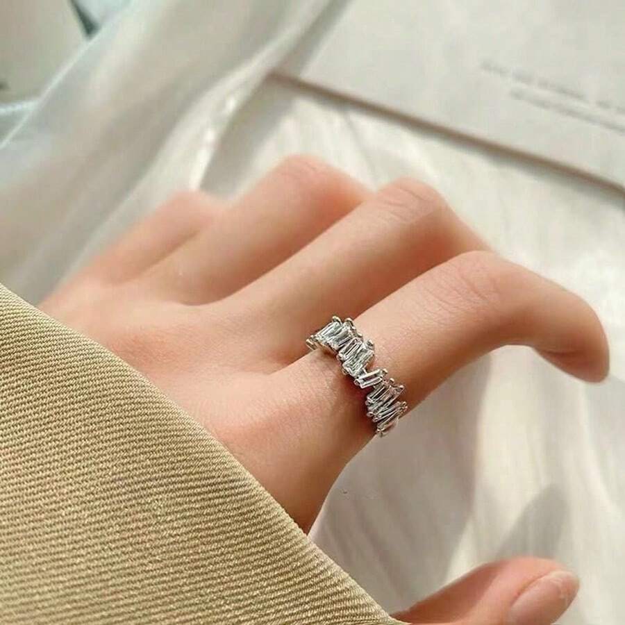 Sterling Silver Cross-Border Niche Upscale Irregular Ring With Light ...