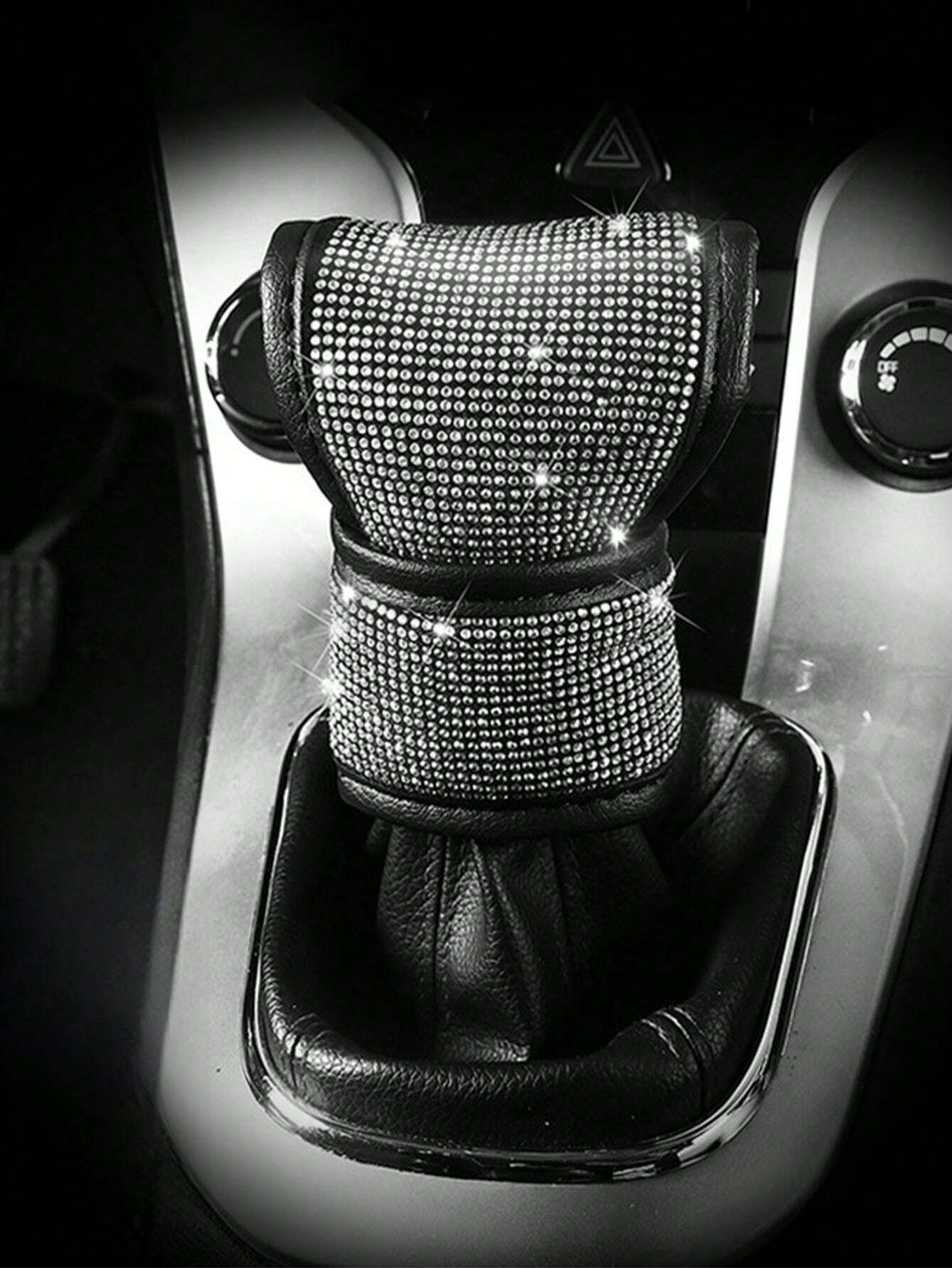 1PC Car Interior Inlaid With Diamond Handbrake Sleeve, Gear Shift ...