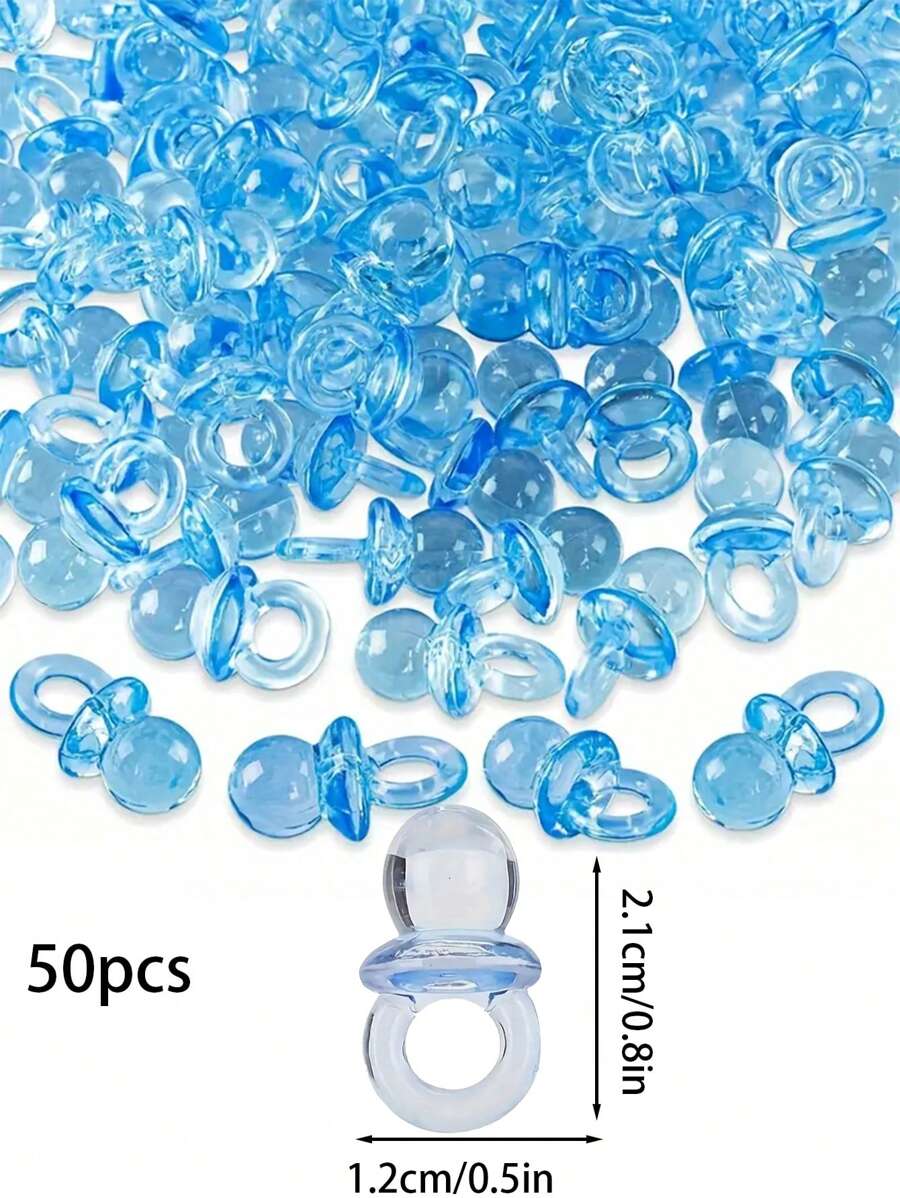 50pcs Mini Acrylic Baby Pacifiers For Baby Shower Decoration, Party ...