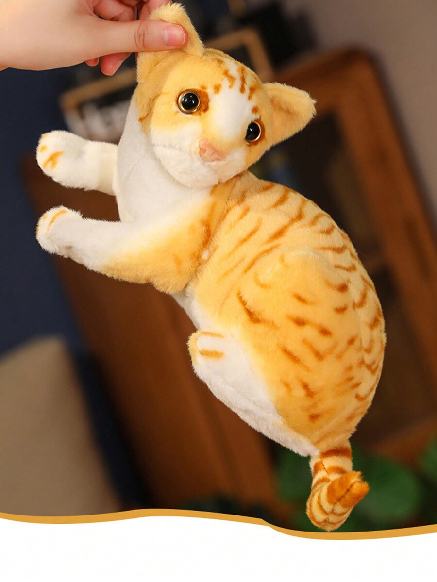 Realistic Cute Plush Toy Grey And White Cat Stuffed Animal Meow Star ...