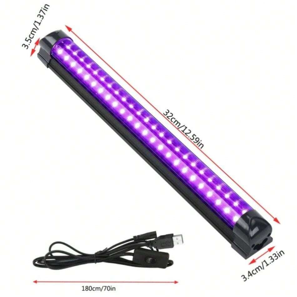 Lampe UV à LED noire de 32 cm T8 d'une puissance de 10 W avec prise USB pour peintures ...