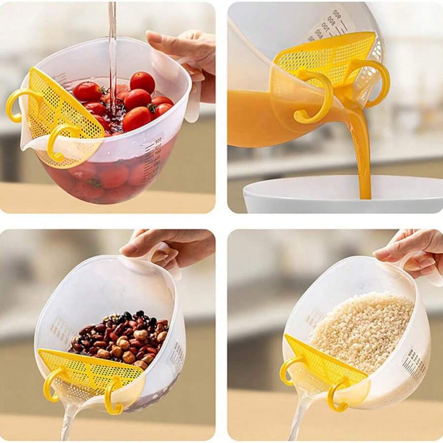 Mixing Bowls With Handle, Egg Beating Bowl With Pour Spout And Filter ...