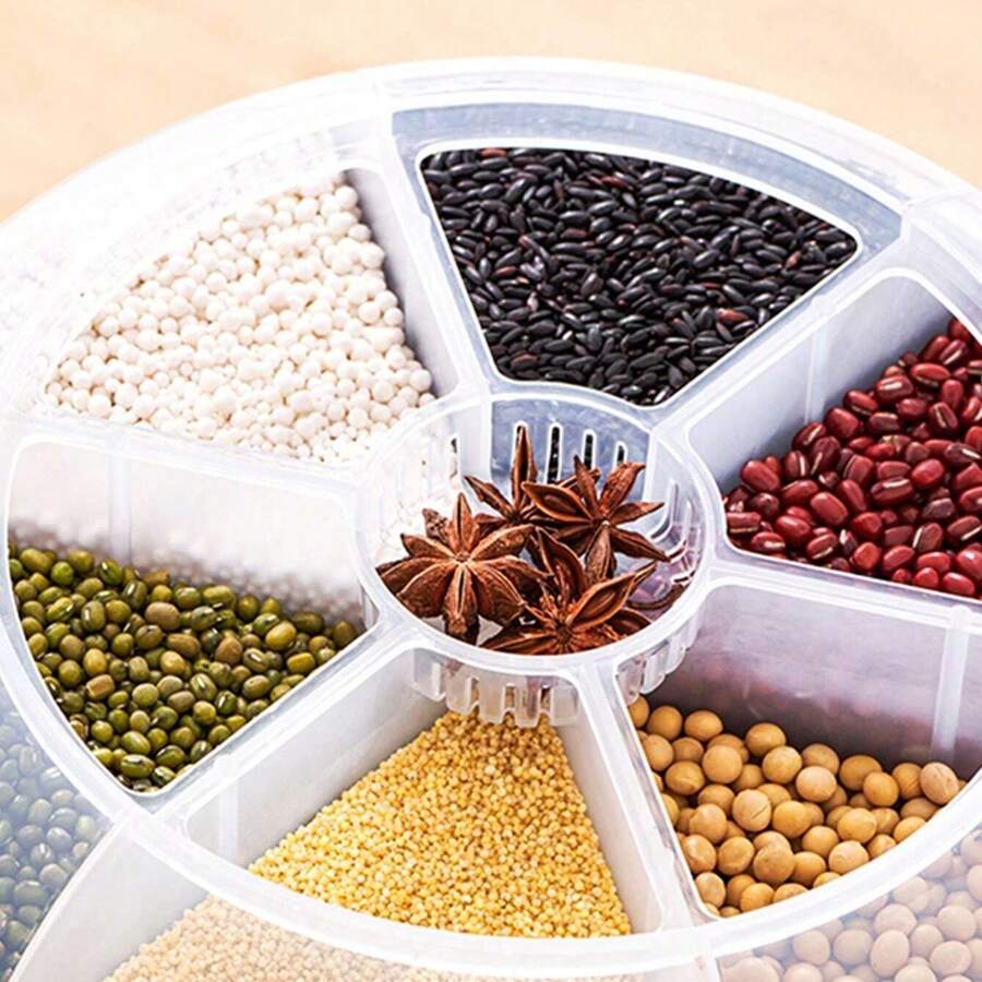 Automatic Rotating Rice Dispenser, 6-Grid Anti-Moisture Grain Storage ...