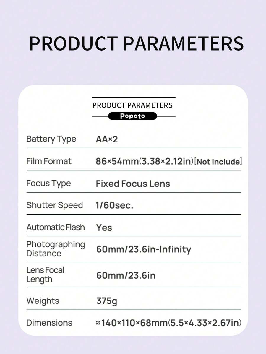 popoto Popoto Instant Camera Set 6In1 Photo Camera For Instant Mini ...