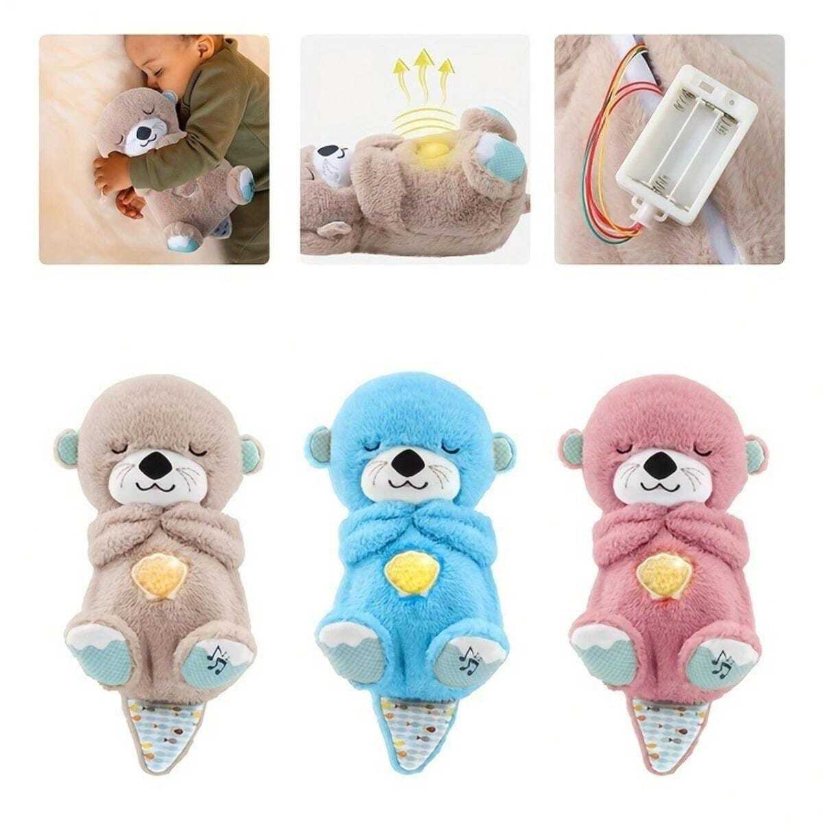 1 Breathing Teddy Bear Playing Soothing Music Plush Toy For Children ...