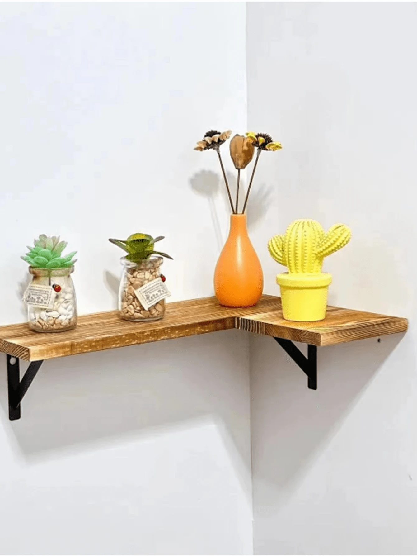 1pc Wooden Display Shelf With Triangle Bracket And One-Character ...