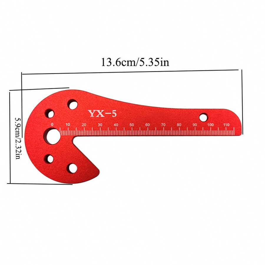 One Piece Red Triangle Ruler Scriber Gauge Center Scribe Measuring Tool ...