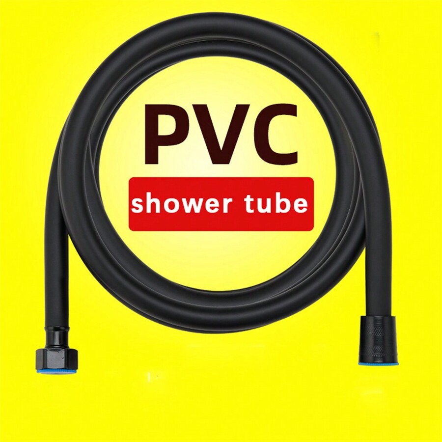 One Black PVC Shower Hose Connector With Shower Head For Bathroom Water ...