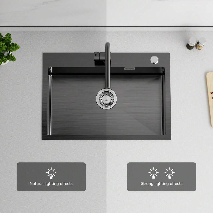 Kitchen Sink 65 X 45 Cm, Auralum Max Kitchen Sink 1 Bowl, Built-In Sink ...