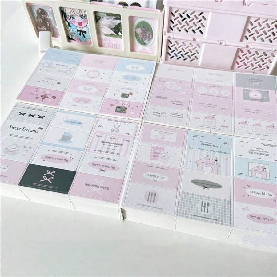 24pcs Random Mini Coquette Fish Plate Fold Card Head Photo Card Trade ...