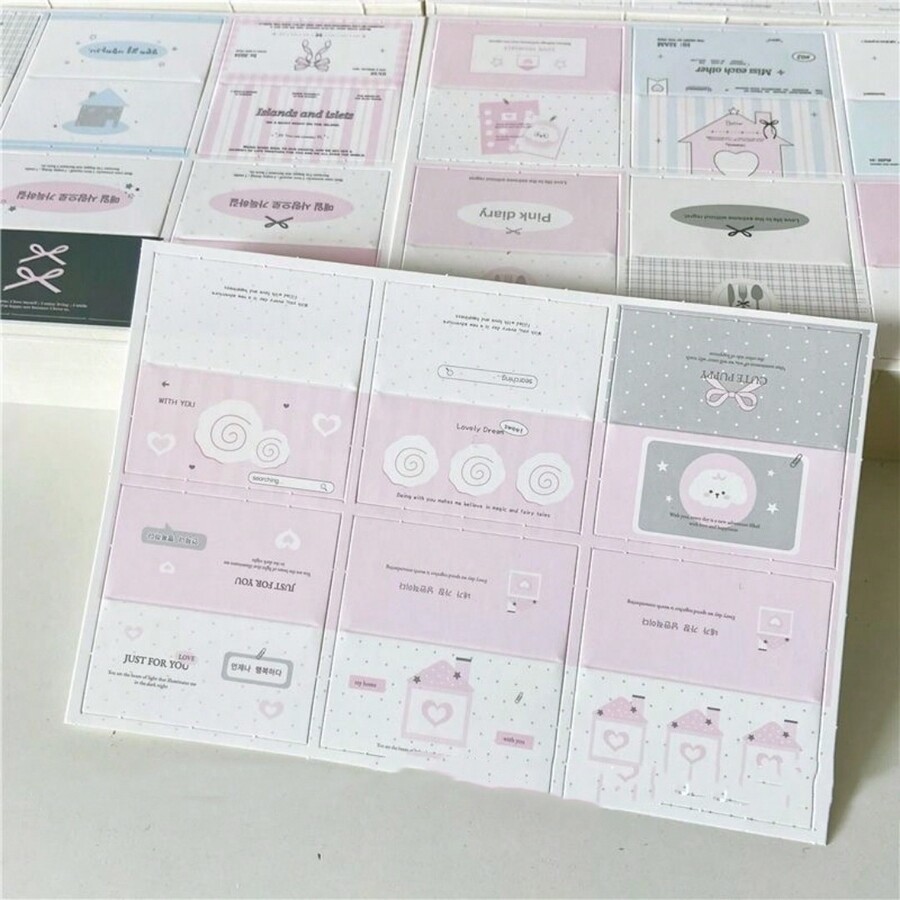 24pcs Random Mini Coquette Fish Plate Fold Card Head Photo Card Trade ...