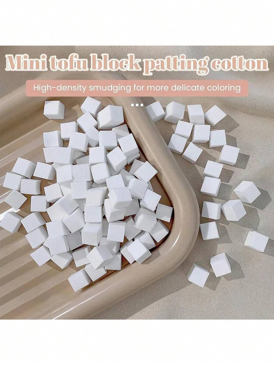 100Pcs White Soft Sponges Gradient Coloring Nail Sponge Grippers Mini ...