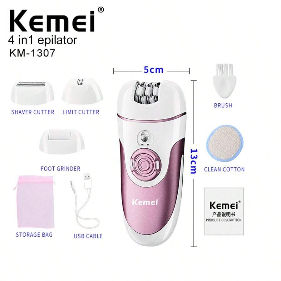 Kemei Kemei KM-1307 Electric Epilator Hair Remove From Root Lady Razor ...