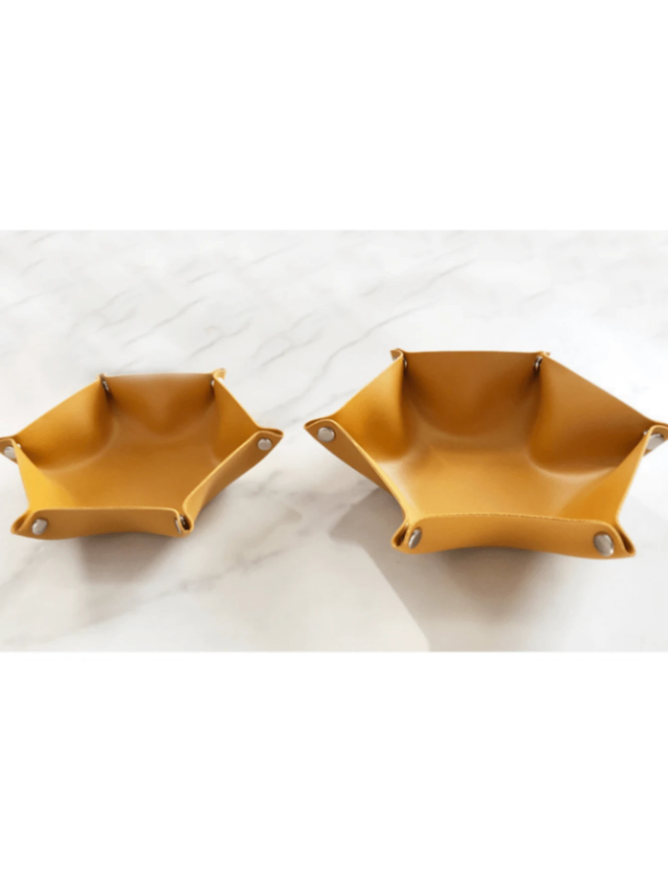 One In-Stock Leather Desktop Storage Box, Hexagon PU Dice Tray, Leather ...