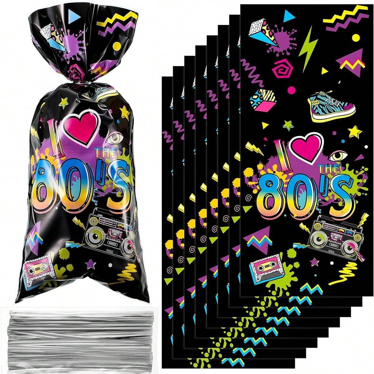 50 Pieces 1980s Party Favors 80s Candy Bags Pack 80s Gift Treat Bag ...