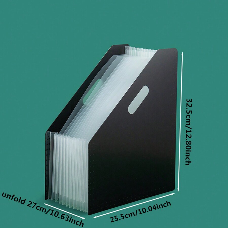 1pc 13-Grid Slanting Stand Vertical Accordion Bag A4 File Storage Bag ...