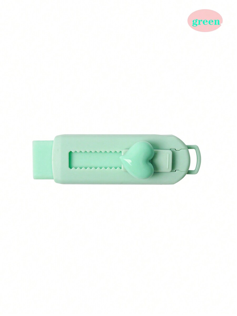 1pc Macaron-Colored High-Value Heart-Shaped Push-Pull Stretch Eraser ...