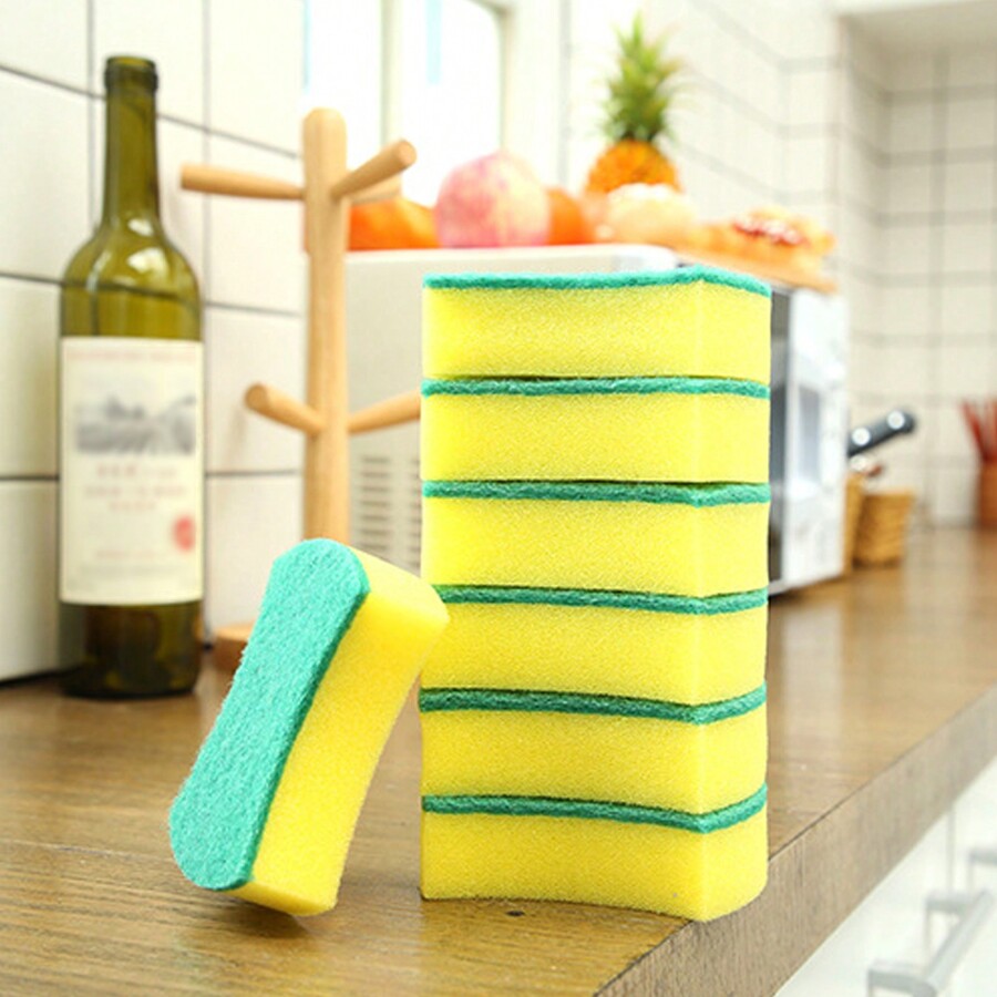 12pcs Dual-Sided Cleaning Sponge, Thickened Kitchen Scrubbing Pad ...
