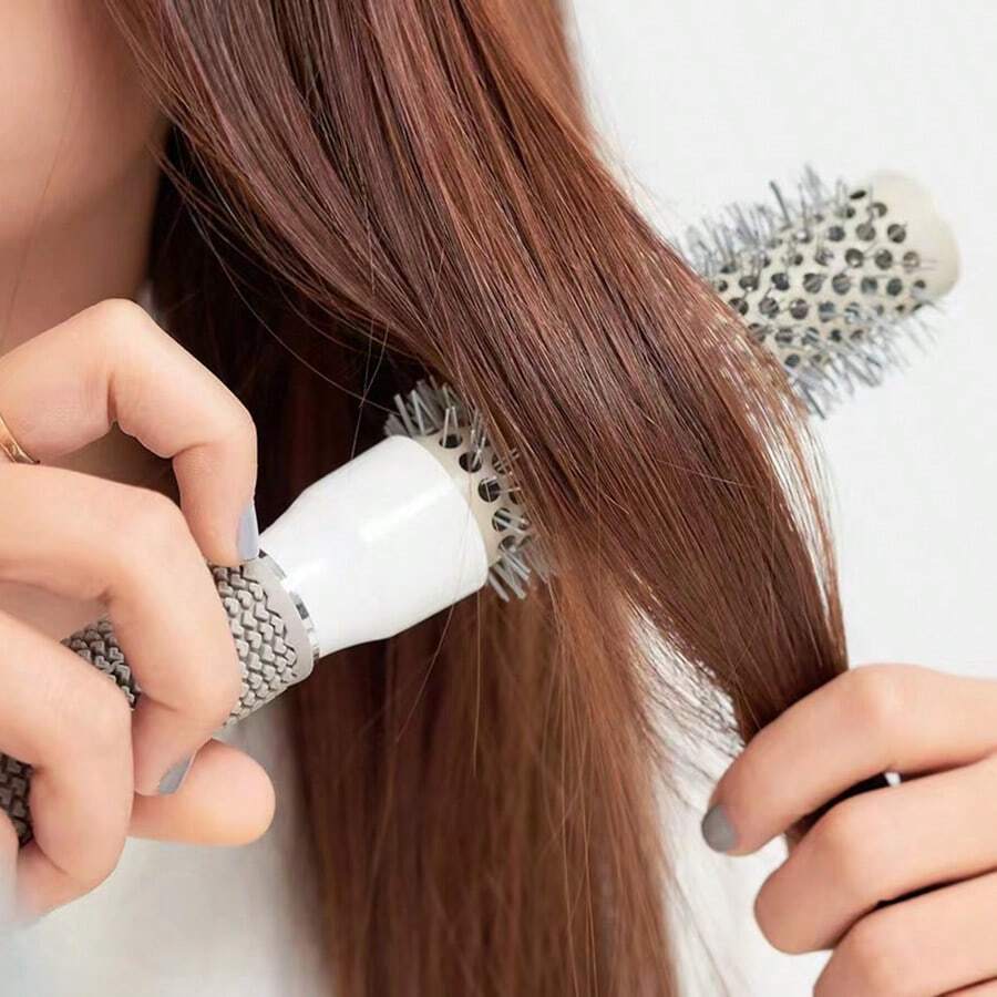 1pc Ceramic Comb Air Styling Round Cylinder Hair Brush With Aluminum ...
