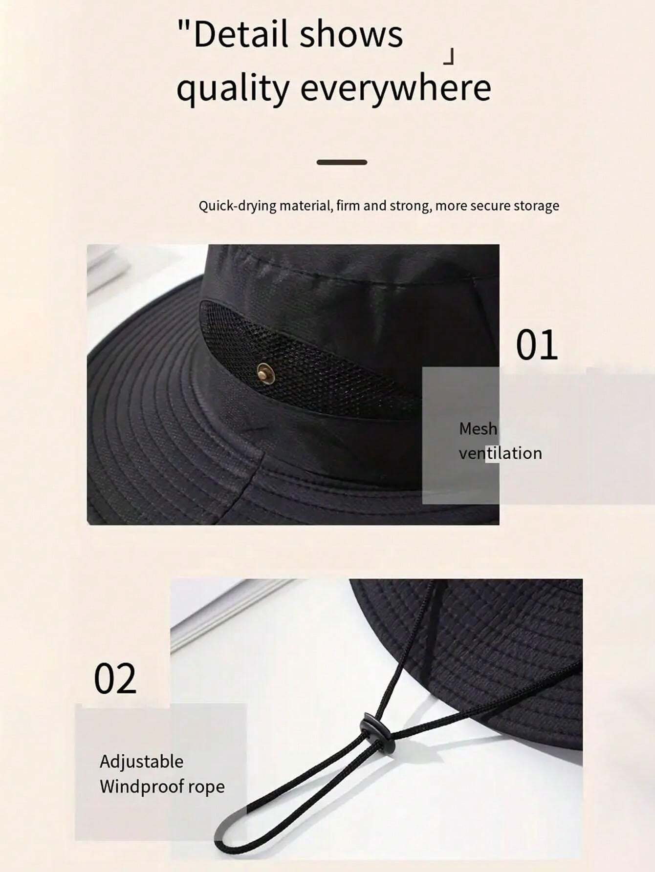 1 pieza Sombrero de sol casual y decorado con cordón para hombres, para ...