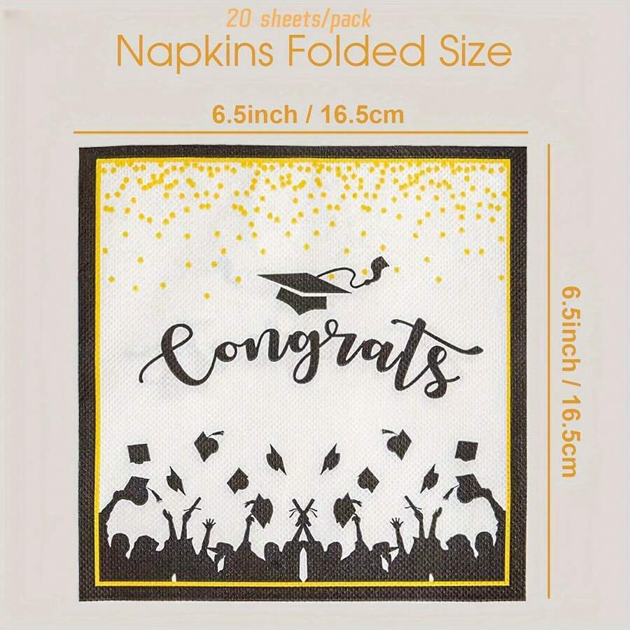 20-Piece Graduation Napkins Congratulations Graduation Napkins ...