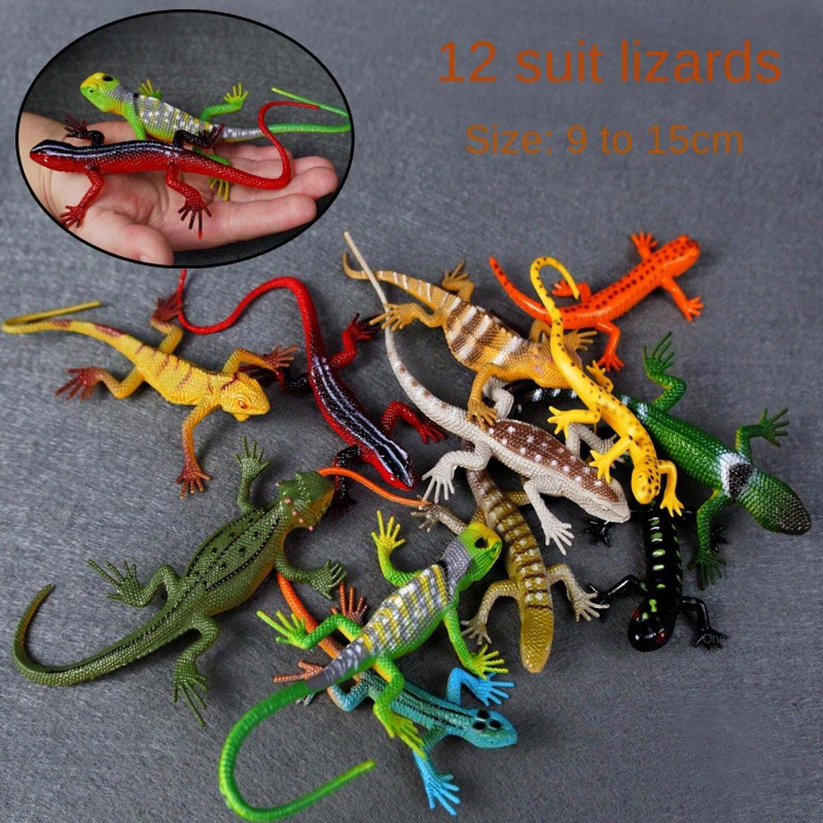 12pcs Small Lizard Set Lovely Gecko Plastic Sand Lizard Solid Model Toy ...