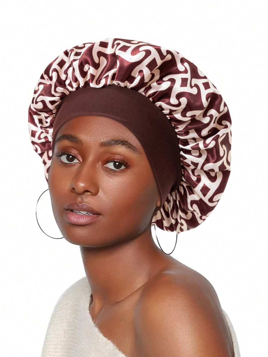 2 Wide Brimmed High Elastic Silk Brimless Caps With Multiple Patterns ...