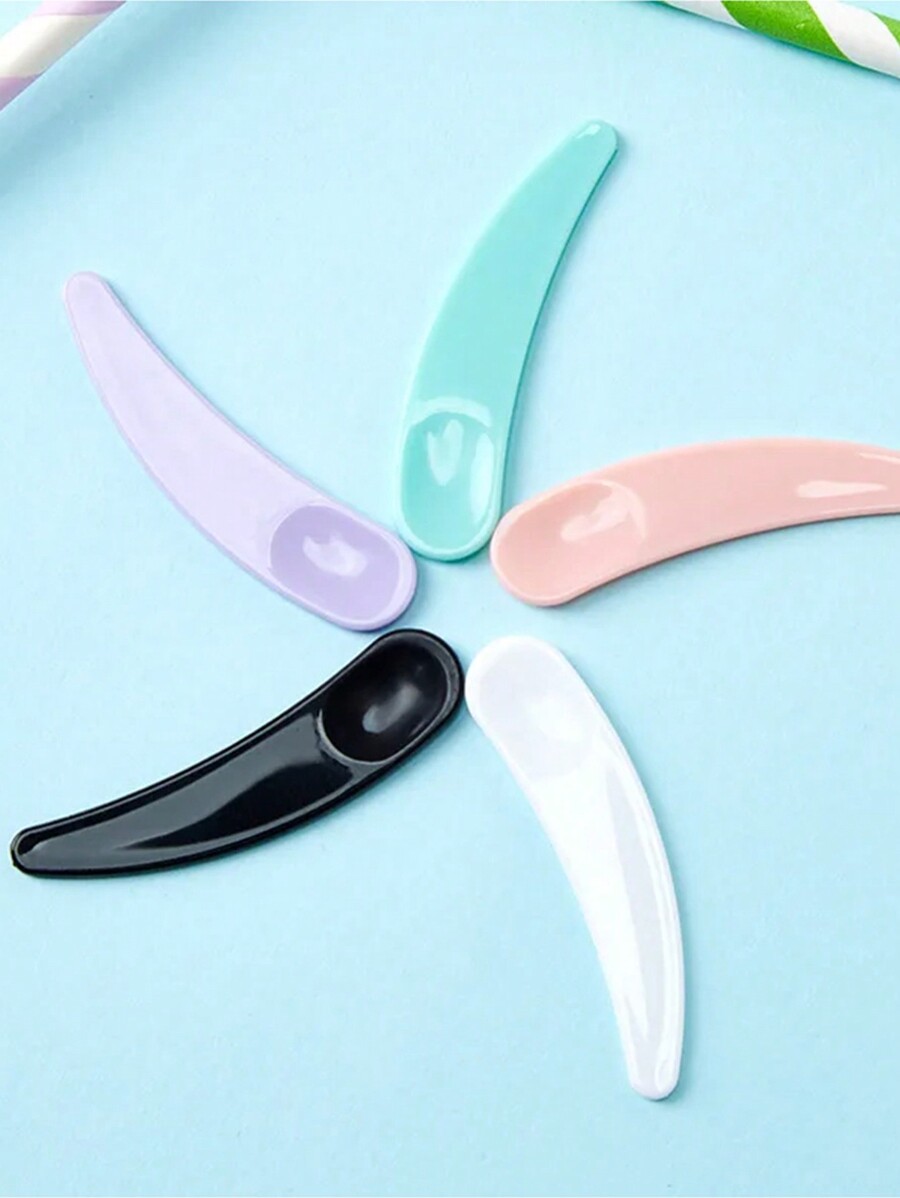 Set Of 10 Mini Disposable Makeup Spatulas With Curved Spoon, For Facial ...