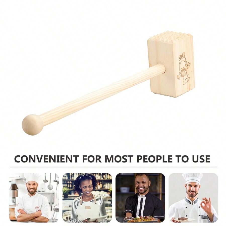 Meat Hammer Tenderizer Mallet Steak Beef Pounder Wooden Kitchen Chicken