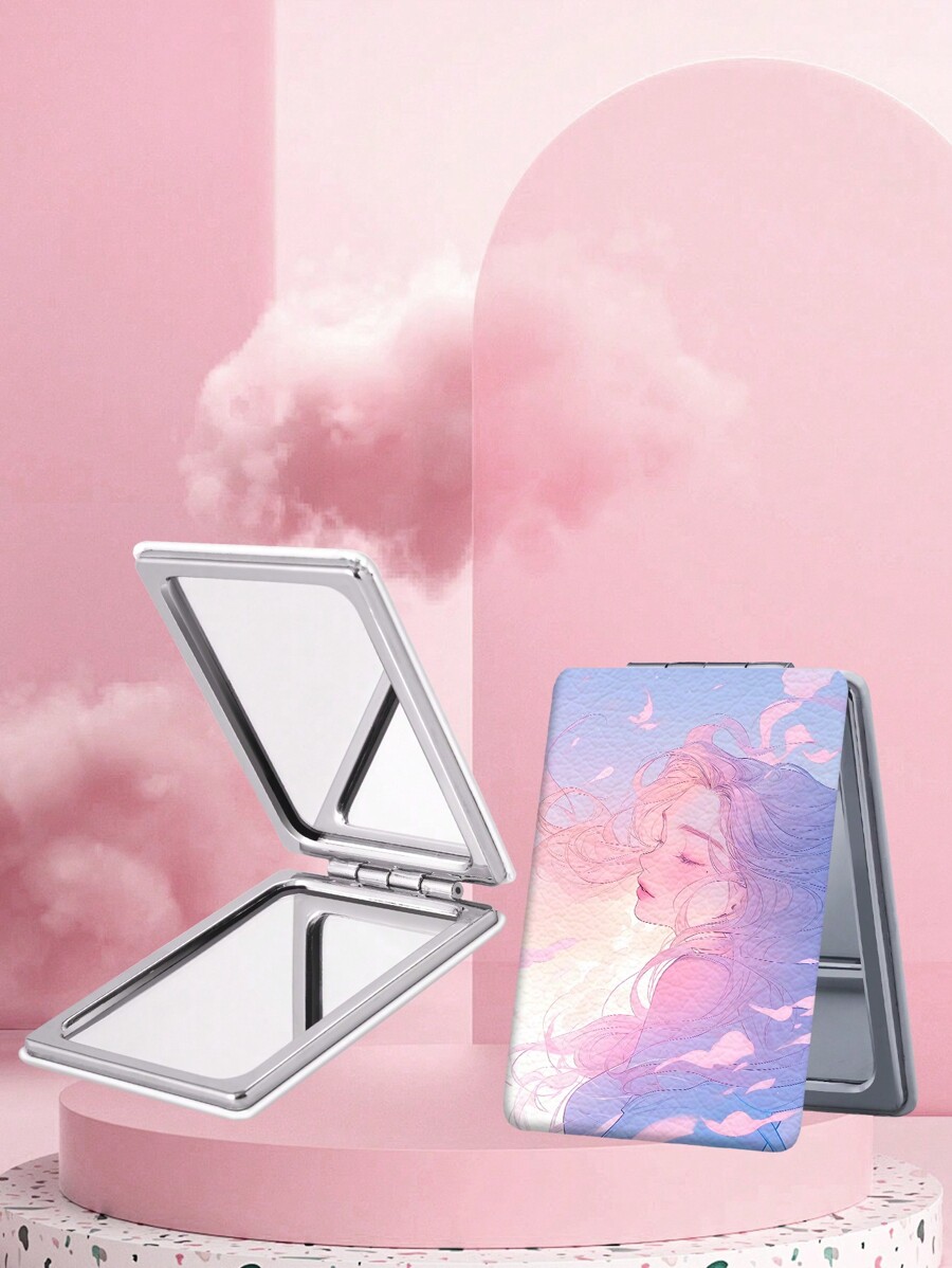 1PC Cute Anime Character Girl Series Portable Vanity Mirror Foldable ...