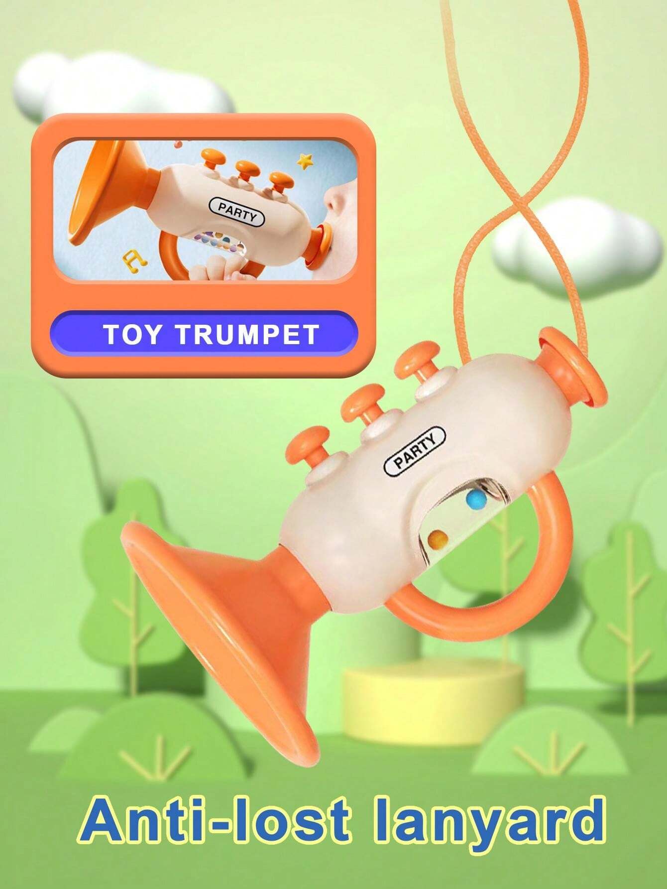 1 Piece ABS Material Fun Sounding Mini Trumpet Children's Toy - Orange ...