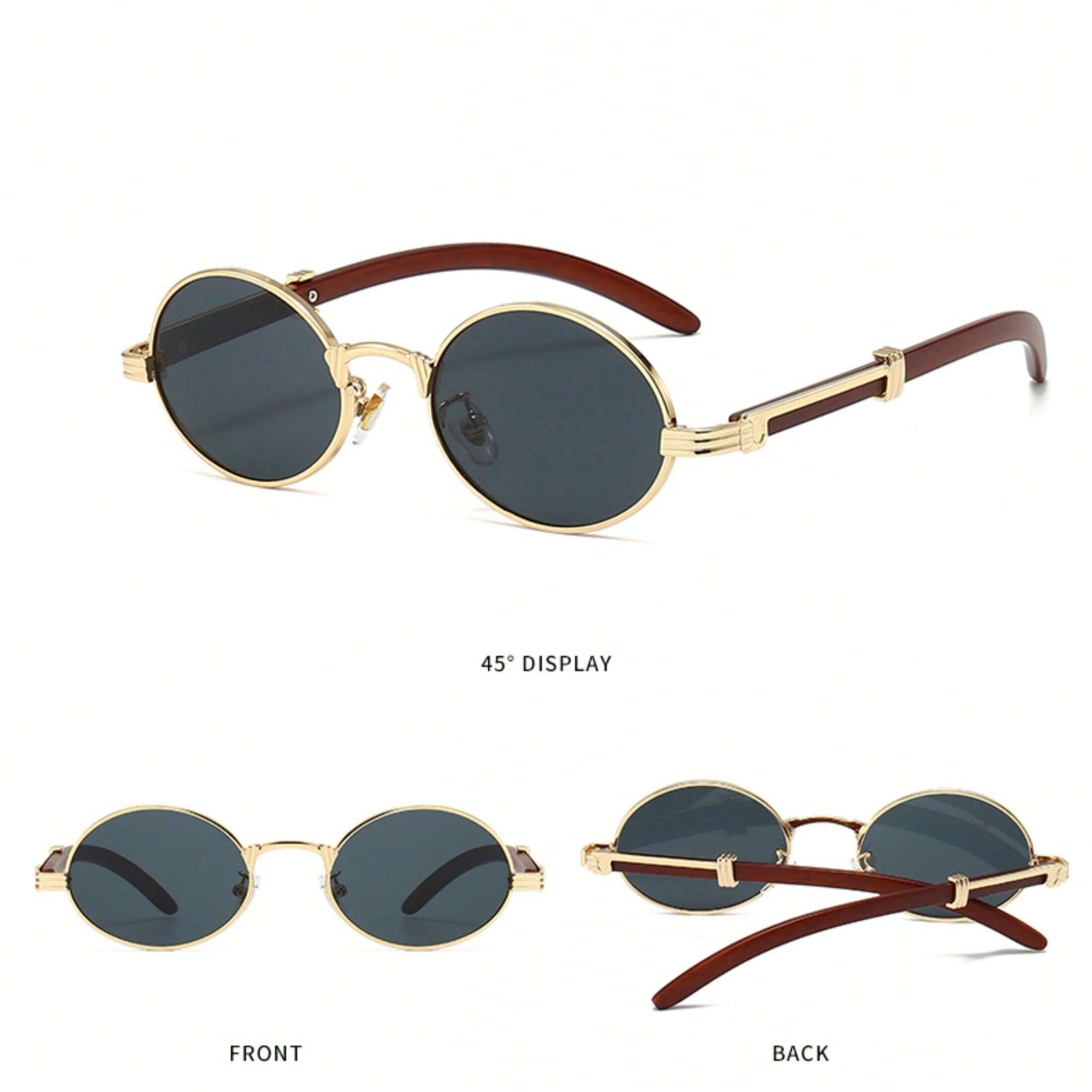 A Pair Of Vintage Round Unpolarized Sunglasses Retro Hoop Tinted Lenses ...