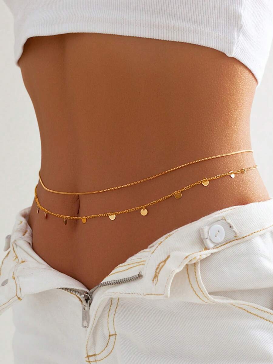 Multi-Layer Body Chain Women Alloy Jewelry 2024 Summer Punk Minimalist ...