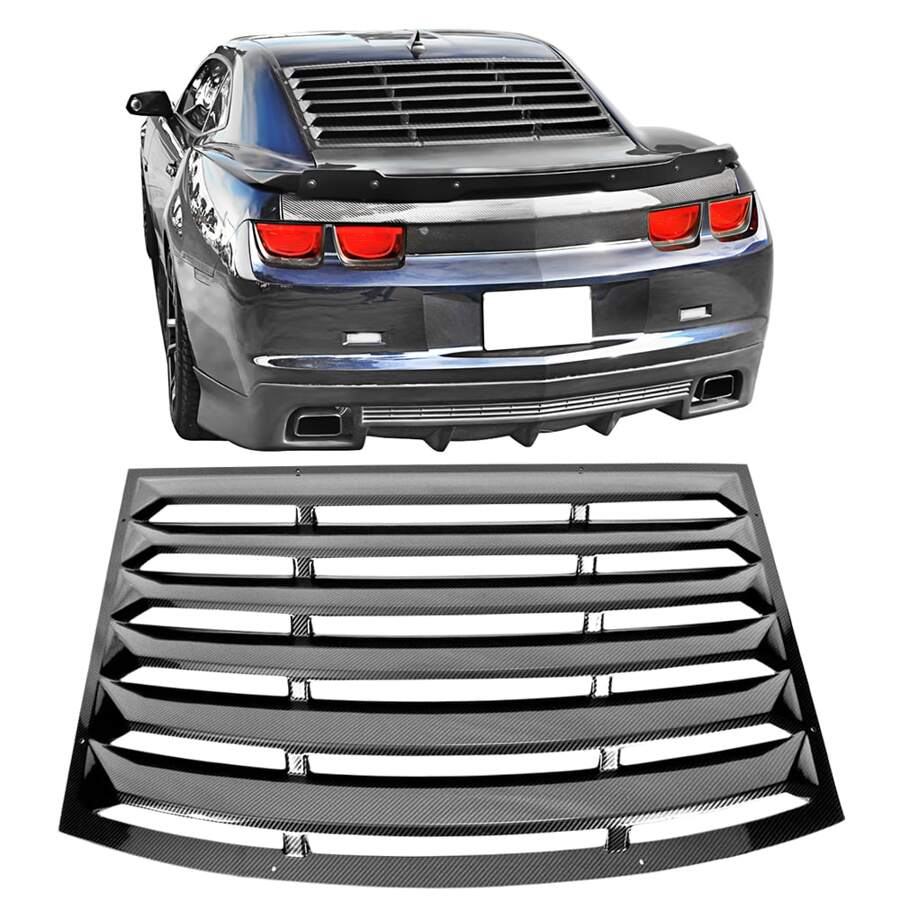 Window Louver Compatible With 2010-2015 Chevy Camaro, Unpainted Black ...