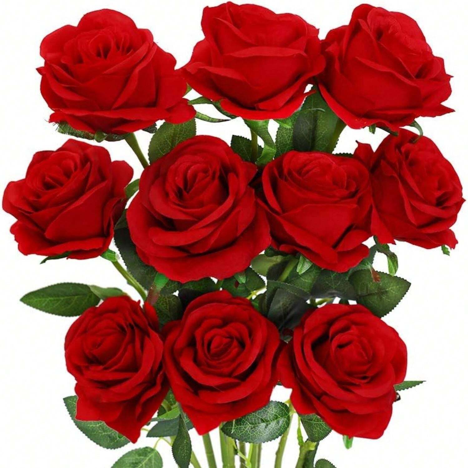 1 Peça/3 Peças/5 Peças Flor de Rosa Artificial com Haste, Rosas ...