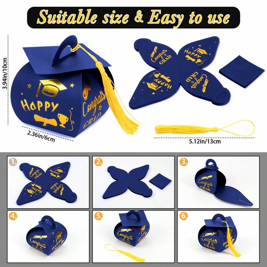 20pcs Graduation Cap Gift Box Graduation Party Favors Graduation Candy ...
