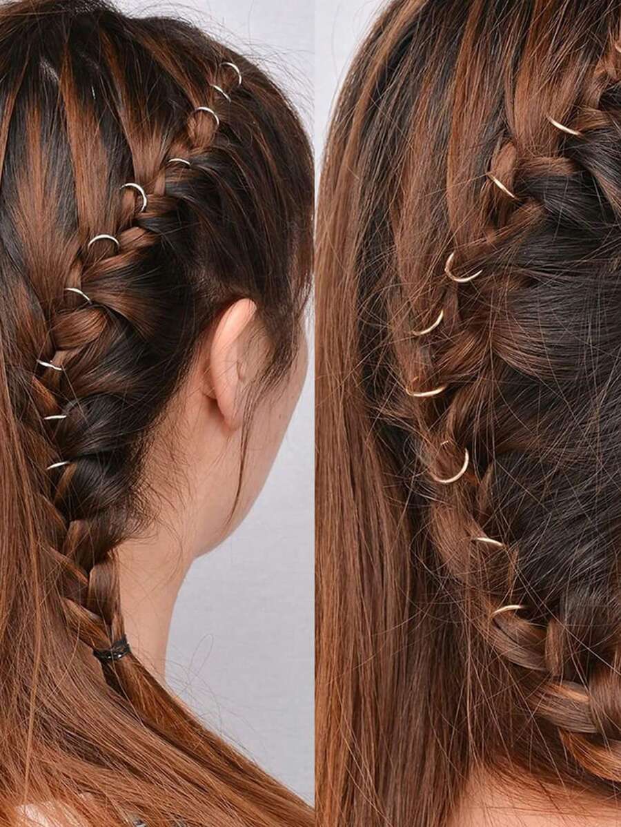 100 Pieces Of Silver Hair Jewelry For Braid Button Jewelry, Girls Long ...