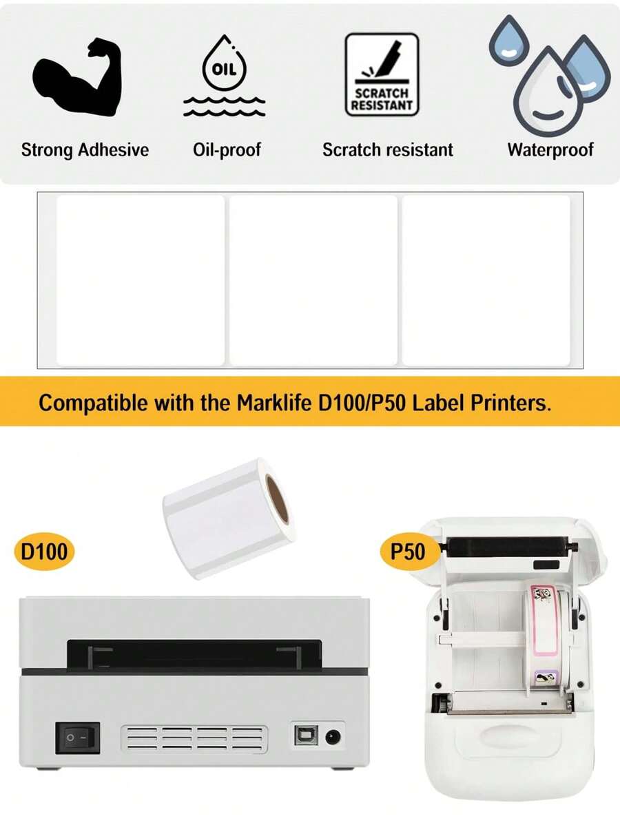 Marklife White Thermal Label Paper 1.97inch X 1.18inch(50mm X 30mm ...