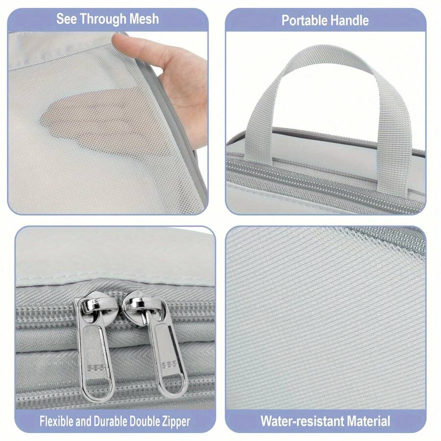 4pcs See Through Mesh Compression Packing Cubes For Suitcases - 4 Pack ...