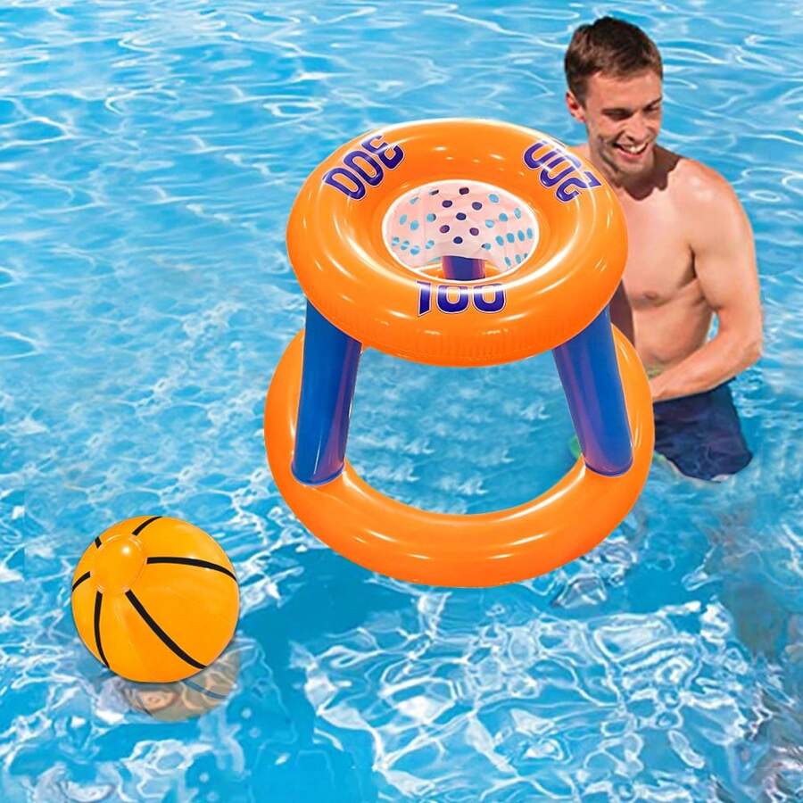 Adult Pool Toy, 2 In 1 Inflatable Pool Float Basketball Hoop And Ball ...